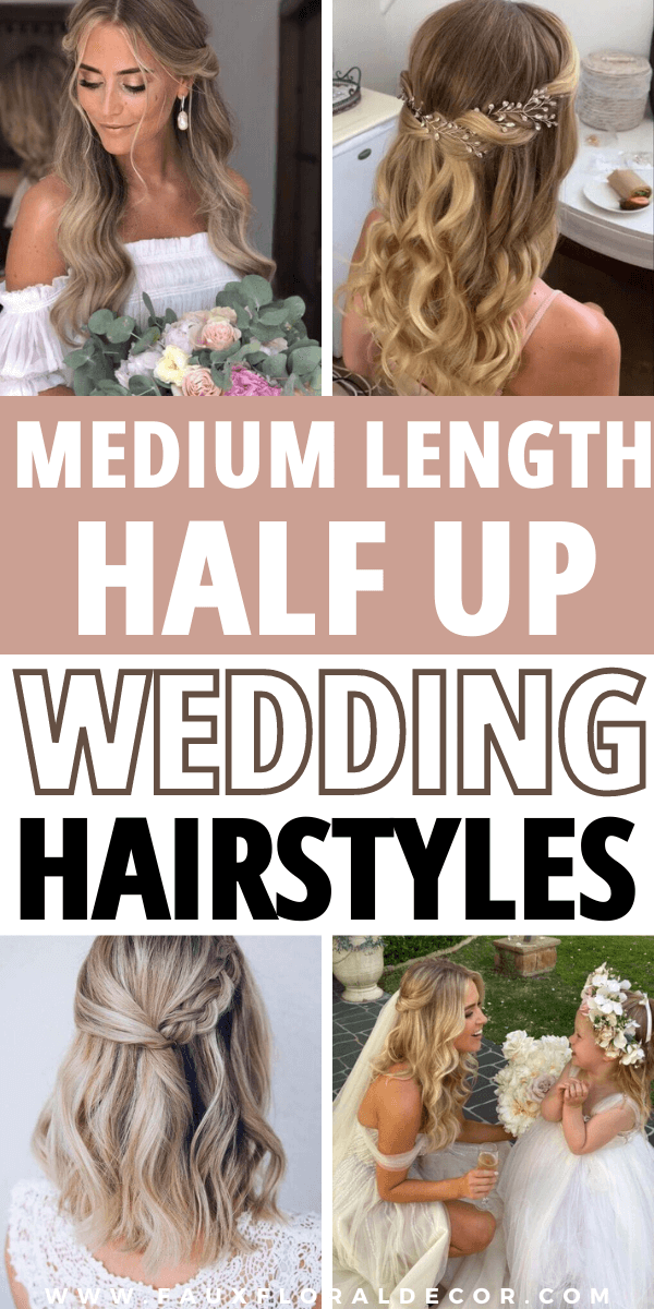 23 Best Medium Length Half Up Wedding Hairstyles