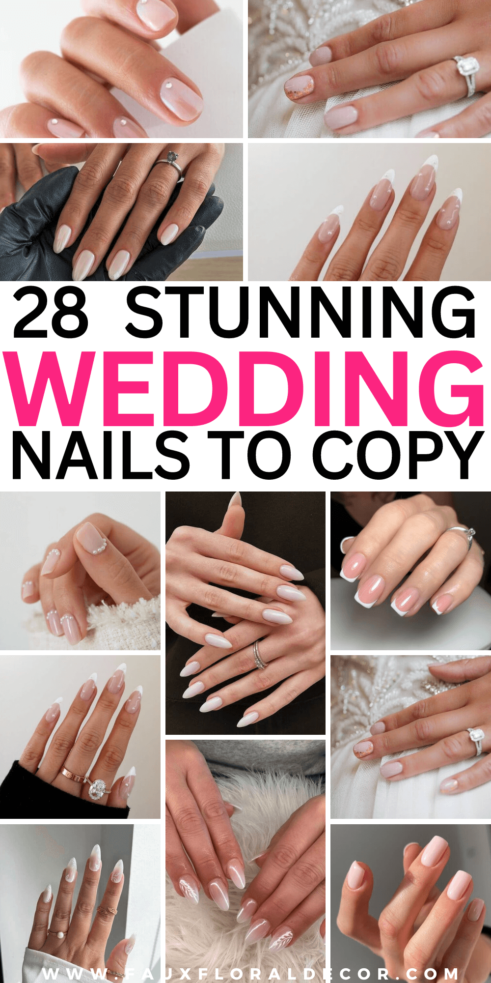 28 Stunning Wedding Nails For Brides You Need To See